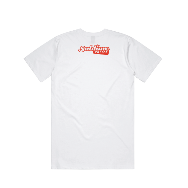 Sublime White Custom Deluxe Tee - Sublime Coffee Roasters
